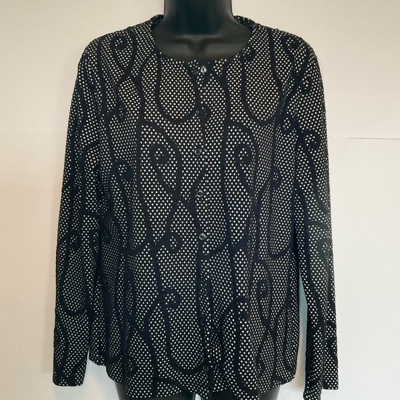 Sweaters | Robert Kitchen Black And White Cardiganlarge | Poshmark